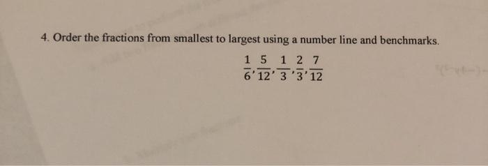 Solved 4. Order the fractions from smallest to largest using | Chegg.com