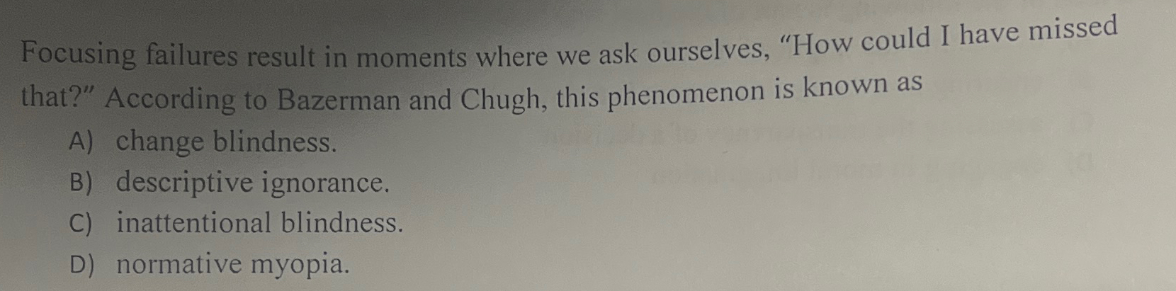 Solved Focusing failures result in moments where we ask | Chegg.com