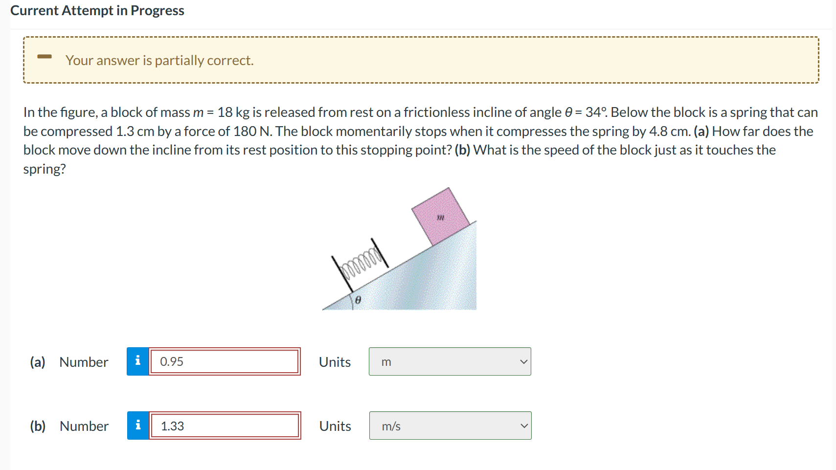 Solved In the figure, a block of mass m=18kg ﻿is released | Chegg.com