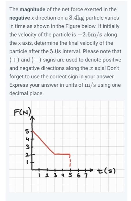 Solved The magnitude of the net force exerted in the | Chegg.com