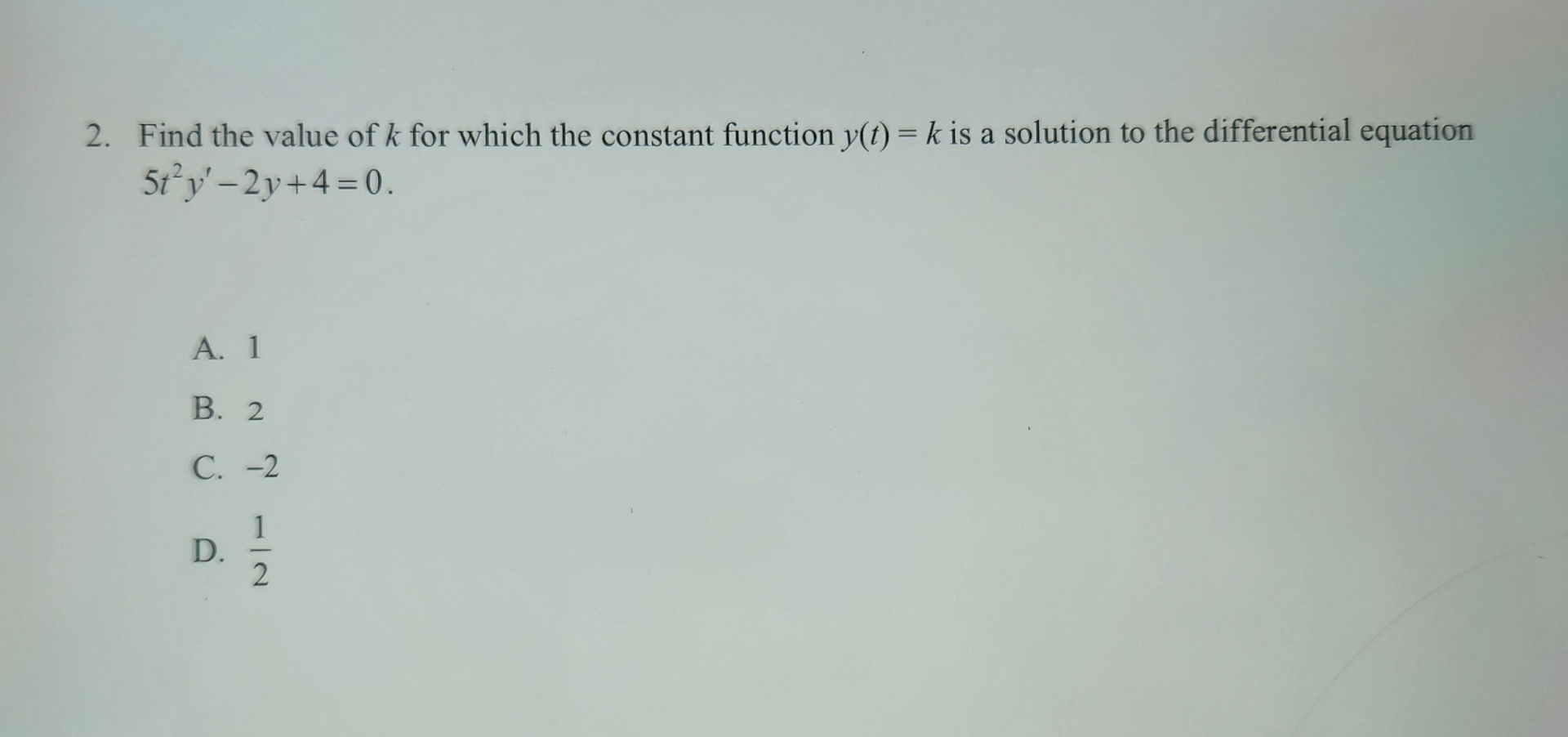 Solved Find the value of k ﻿for which the constant function | Chegg.com