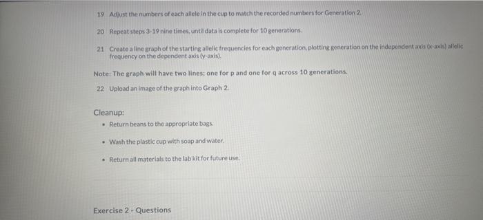 Exercise 2 Modeling Natural Selection only weiert | Chegg.com