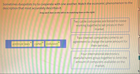 Solved Sometimes duopolists try to cooperate with one | Chegg.com