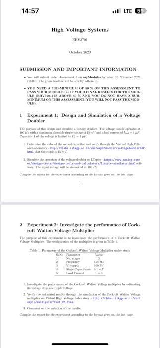Solved SUBMISSION AND IMPORTANT INFORMATION MENIMUM ON THE | Chegg.com