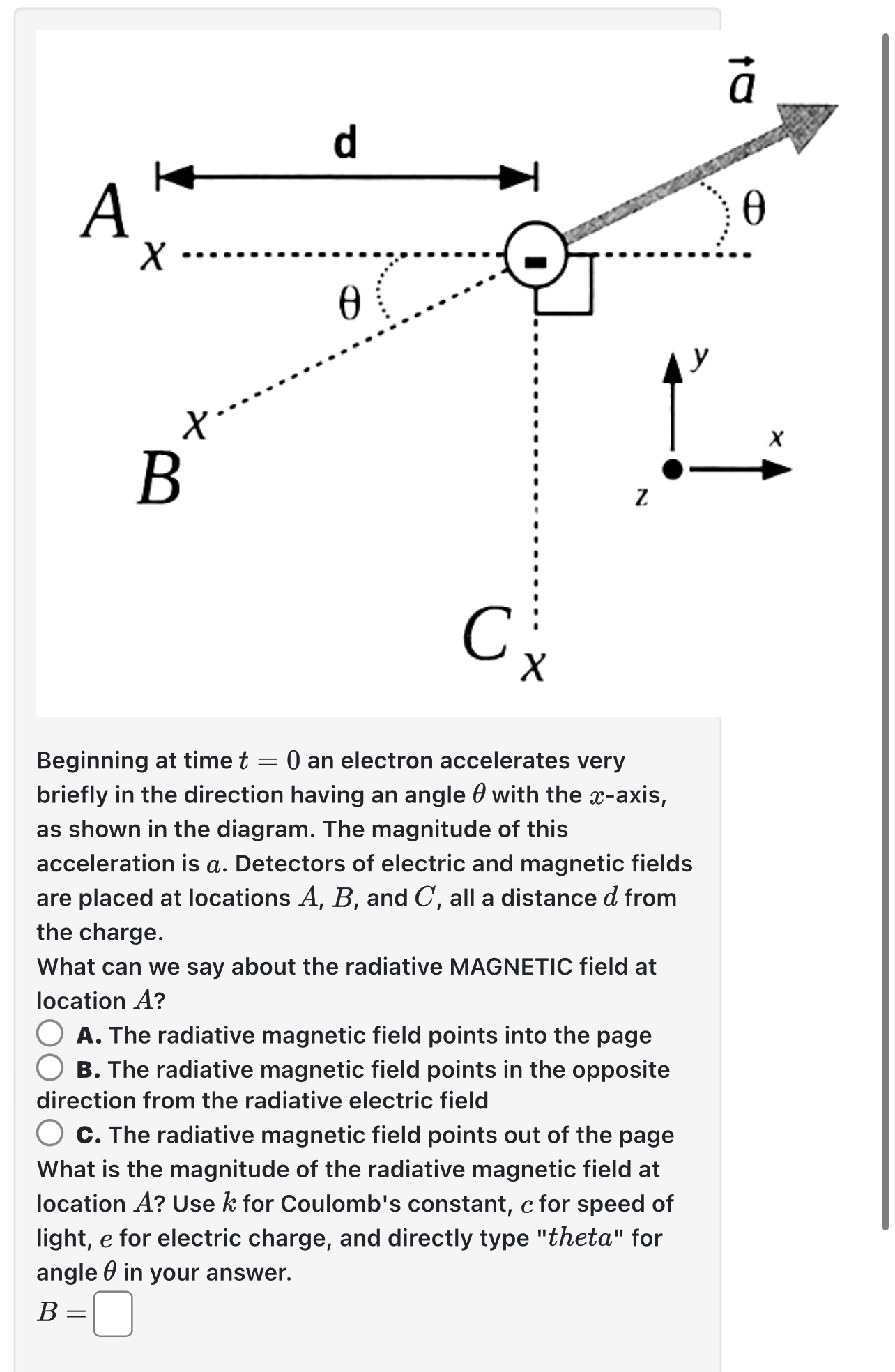Solved Beginning at time t=0 ﻿an electron accelerates very | Chegg.com