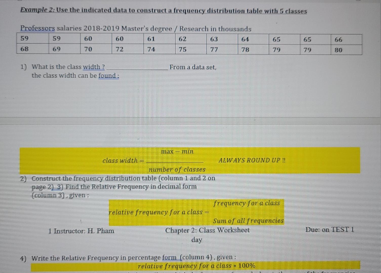 Solved Example 2: Use the indicated data to construct a | Chegg.com
