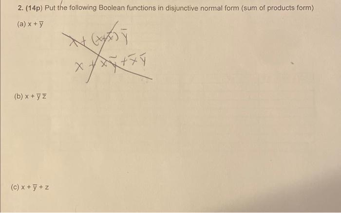 Solved 2 14p Put The Following Boolean Functions In