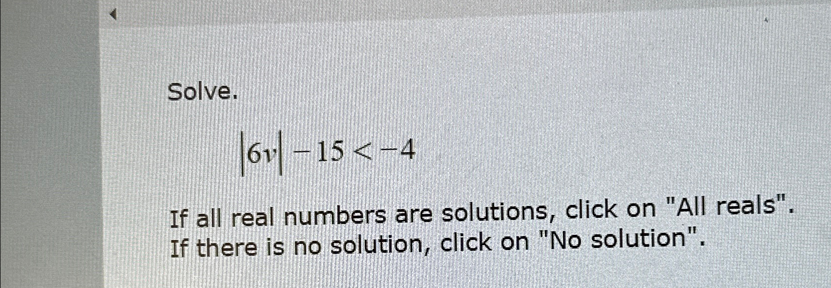 Solved Solve.|6v|-15
