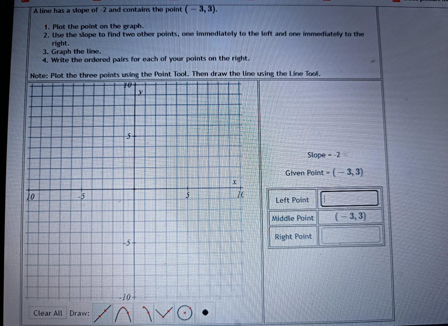 Solved A line has a slope of −2 and contains the point | Chegg.com