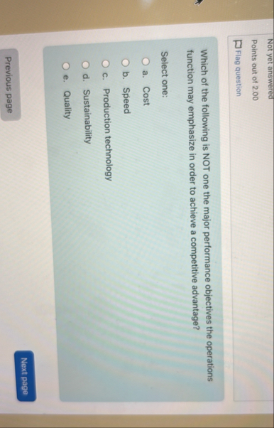 Solved Not yet answeredPoints out of 2.00Flag questionWhich | Chegg.com