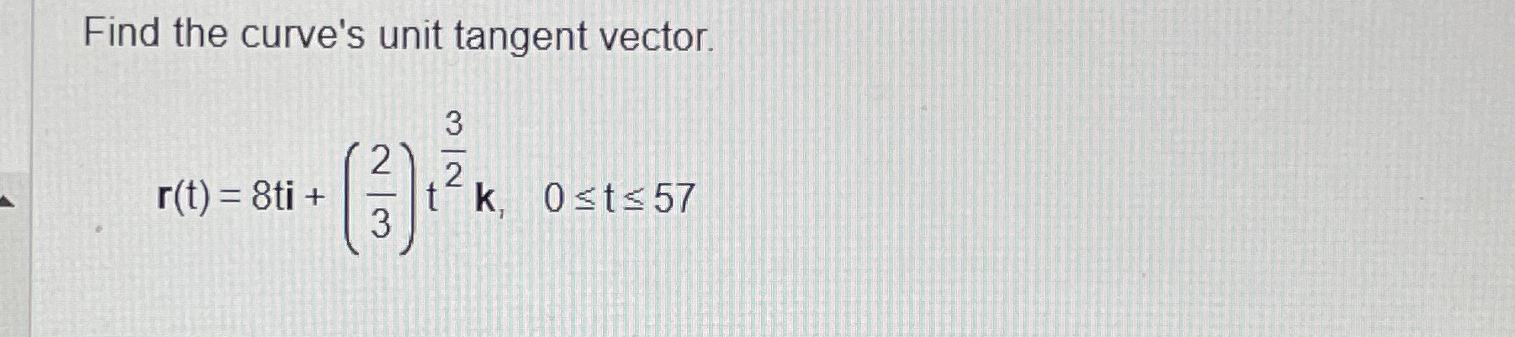 Solved Find the curve's unit tangent | Chegg.com