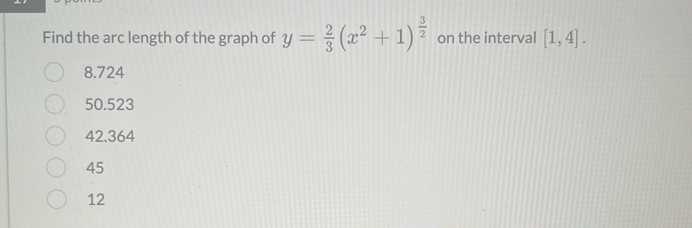 Solved Find the arc length of the graph of y=23(x2+1)32 ﻿on | Chegg.com