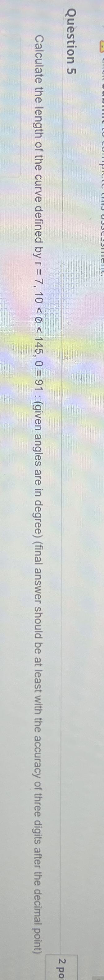 Solved Question 5Calculate the length of the curve defined | Chegg.com