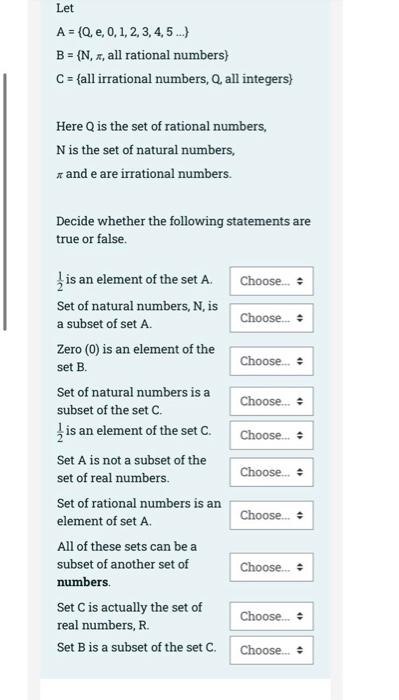 Solved Let set A be a subset of real numbers, set B be a | Chegg.com