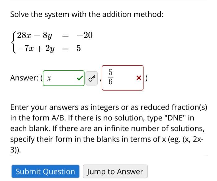 Solved Solve the system with the addition method: | Chegg.com