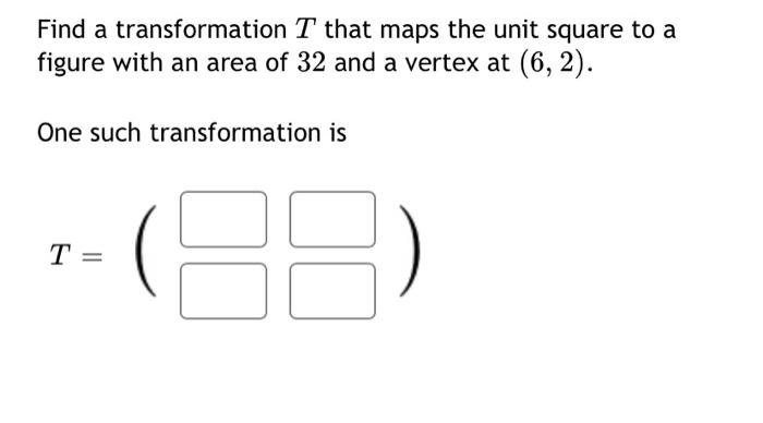 Solved Find a transformation T that maps the unit square to | Chegg.com