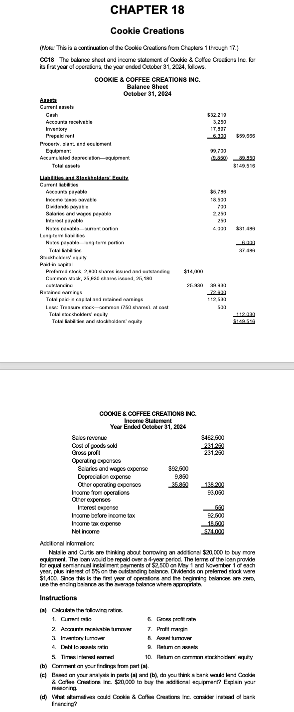 Solved (a) ﻿Calculate the following ratios. ﻿1. ﻿Current | Chegg.com