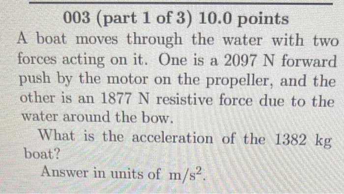 Solved 003 Part 1 Of 3 10 0 Points A Boat Moves Through