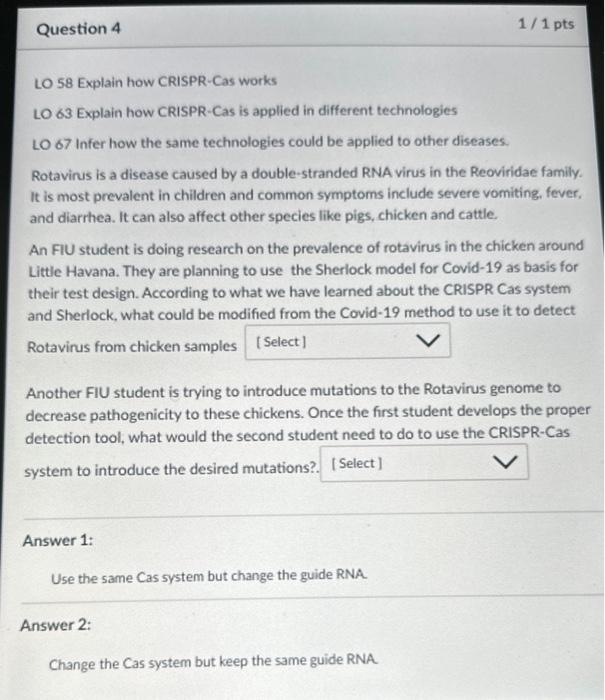 Solved LO 58 Explain how CRISPR-Cas works LO 63 Explain how | Chegg.com