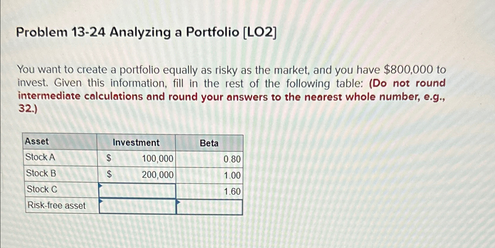 Solved Problem 13-24 ﻿Analyzing a Portfolio [LO2]You want to | Chegg.com