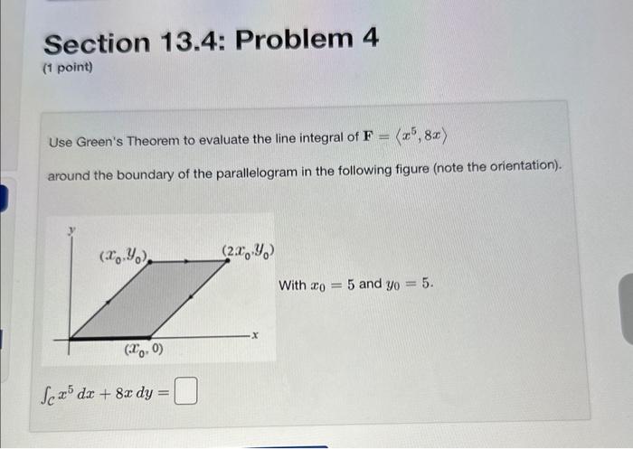 Solved Section 13.4: Problem 1 (1 point) Let C be the | Chegg.com