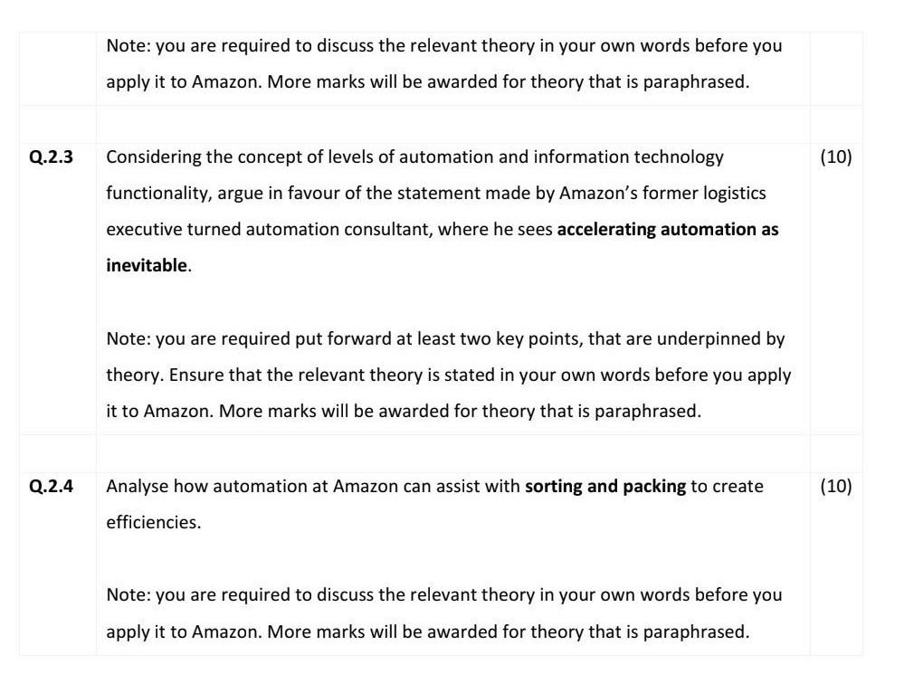 Solved Read the following case study based on Amazon and | Chegg.com