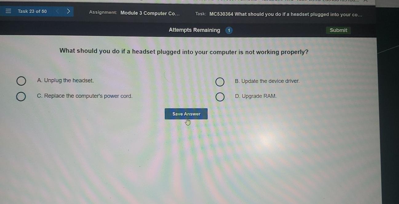 Solved Task 23 ﻿of 50Assignment: Module 3 ﻿Computer | Chegg.com