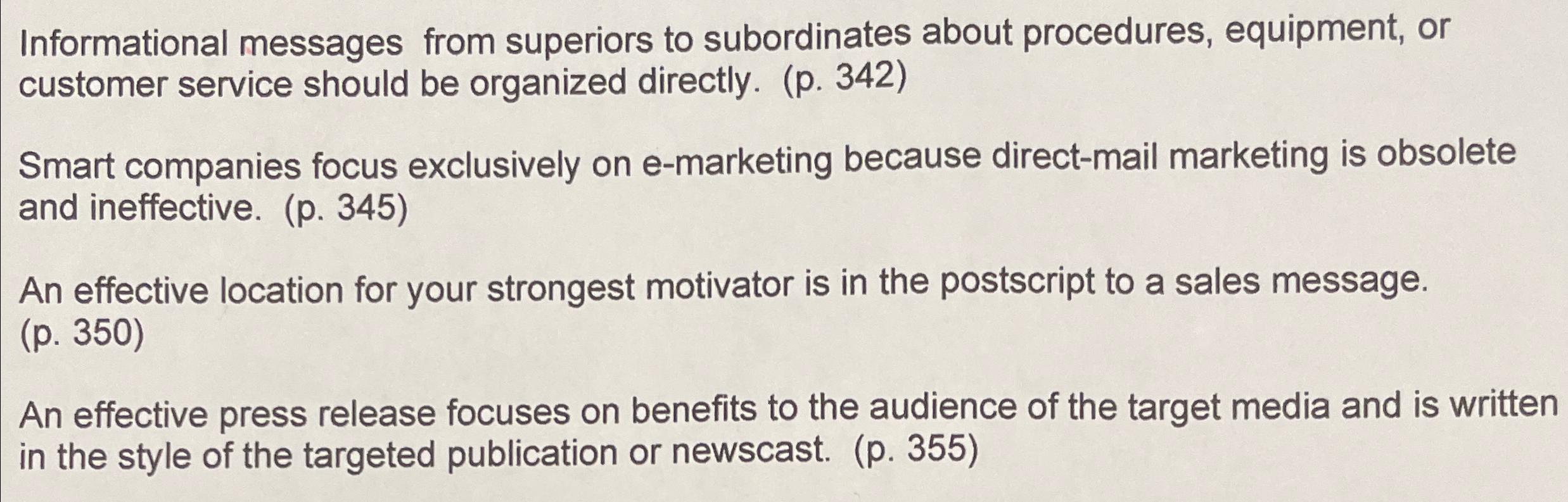 Solved Informational messages from superiors to subordinates | Chegg.com