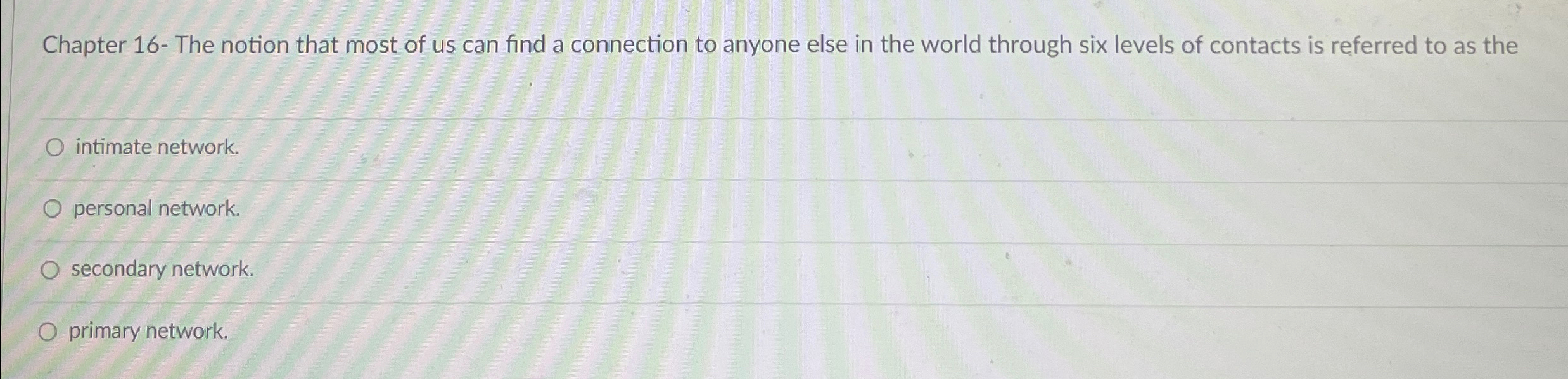 Solved Chapter 16- ﻿The notion that most of us can find a | Chegg.com