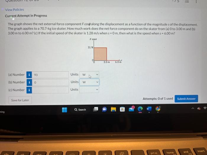 Solved The graph shows the net external force component | Chegg.com
