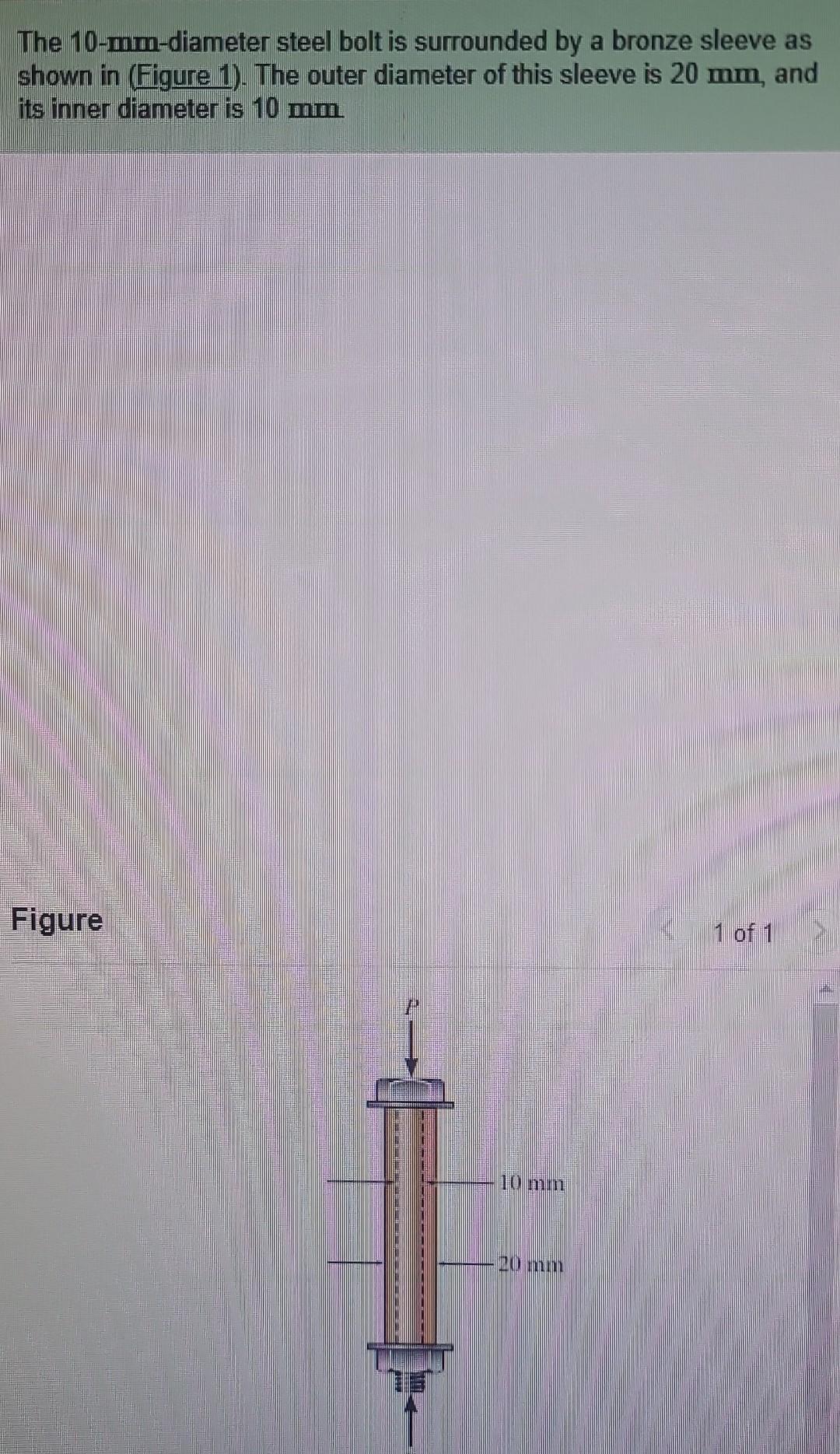 Solved The 10 -mm-diameter steel bolt is surrounded by a | Chegg.com