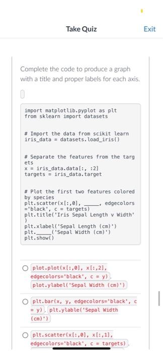 Solved Complete the code to produce a graph with a title and | Chegg.com