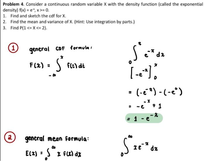 Solved Problem 4. Consider a continuous random variable X | Chegg.com