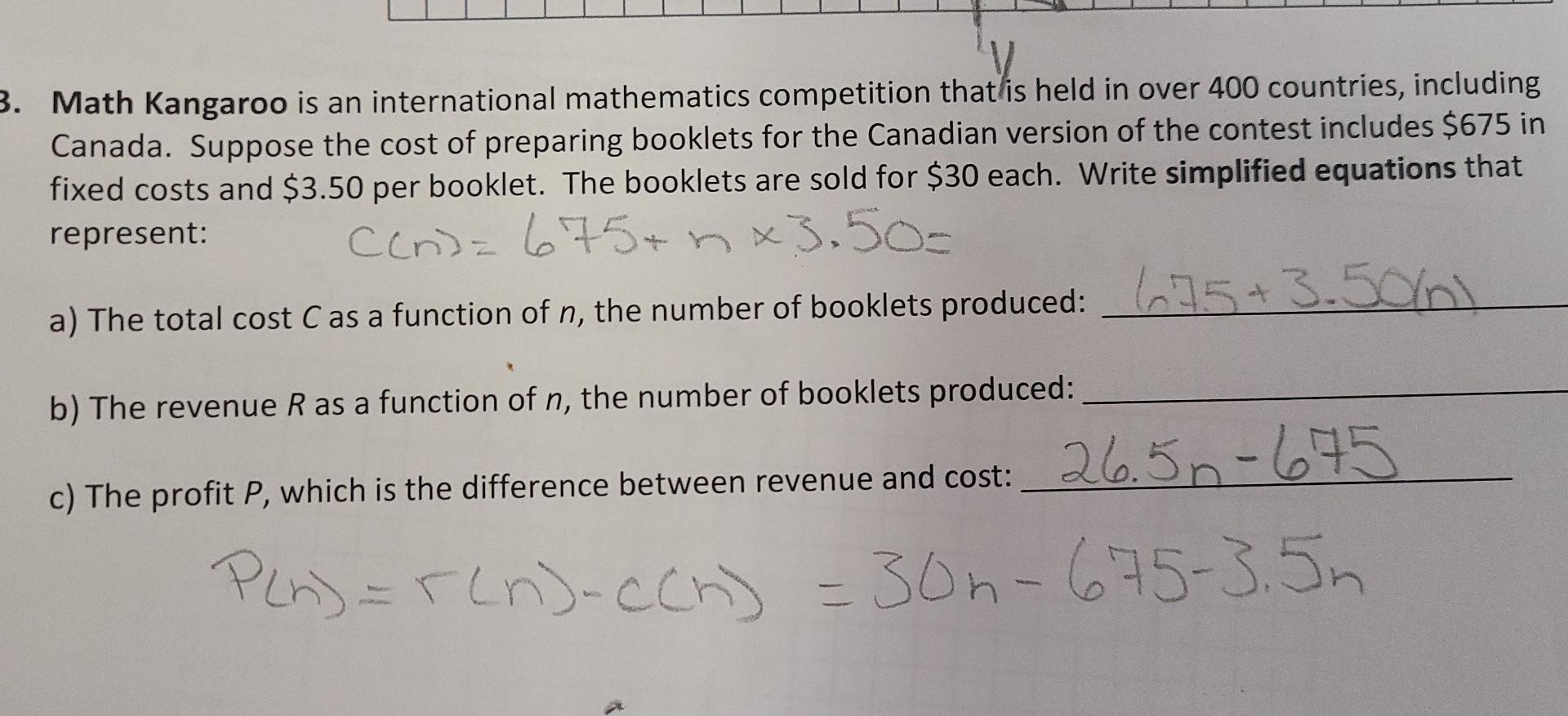 Solved B. Math Kangaroo is an international mathematics | Chegg.com