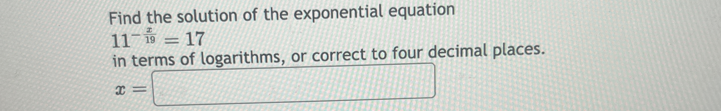 Find the solution of the exponential | Chegg.com