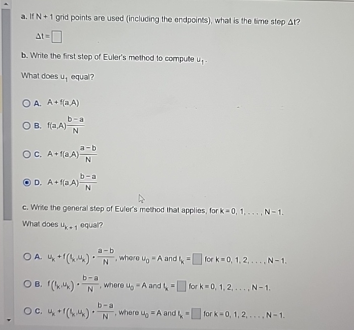 Solved a. ﻿If N+1 ﻿grid points are used (including the | Chegg.com