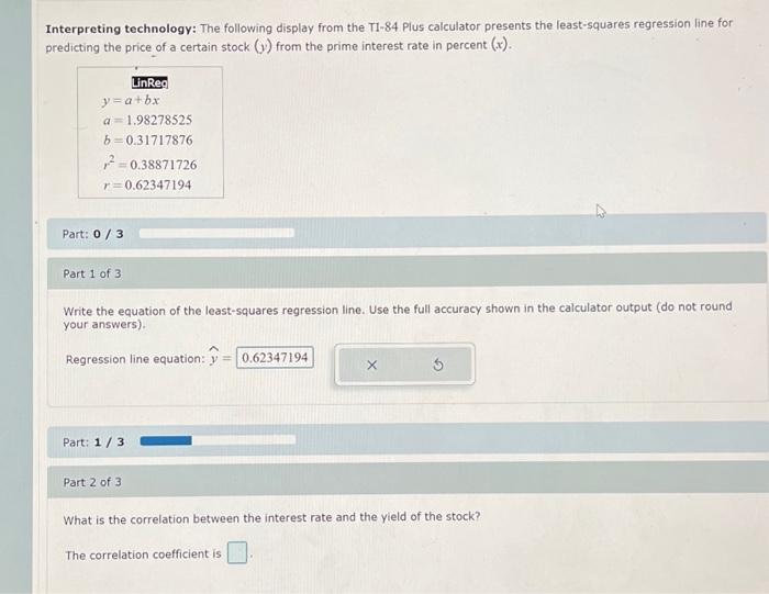 Solved Interpreting technology: The following display from | Chegg.com