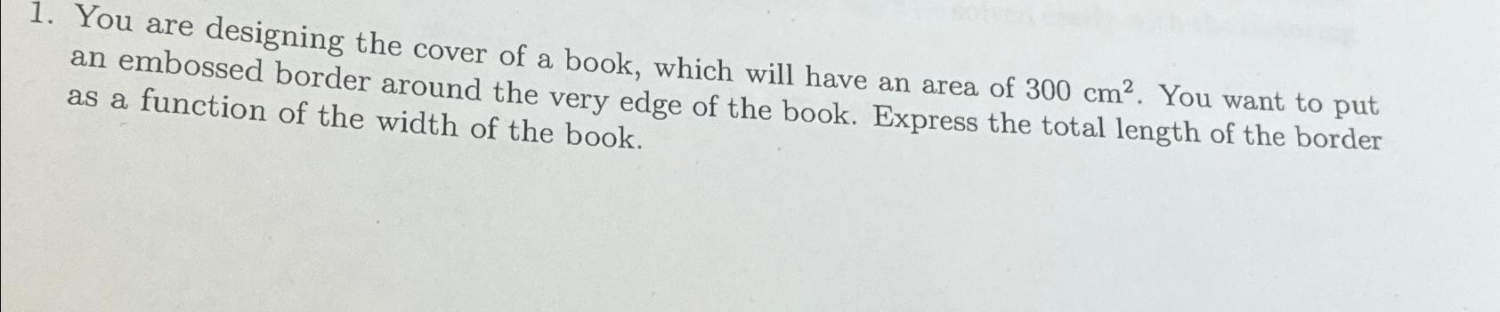 Solved You are designing the cover of a book, which will | Chegg.com