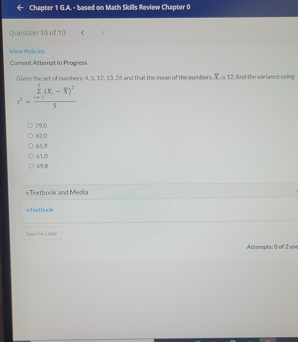 Solved + Chapter 1 G.A. - based on Math Skills Review | Chegg.com
