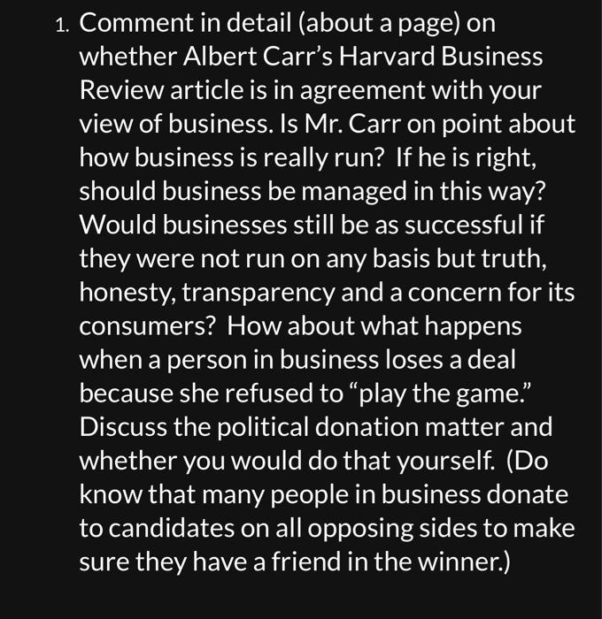 Solved Comment in detail (about a page) on whether Albert | Chegg.com