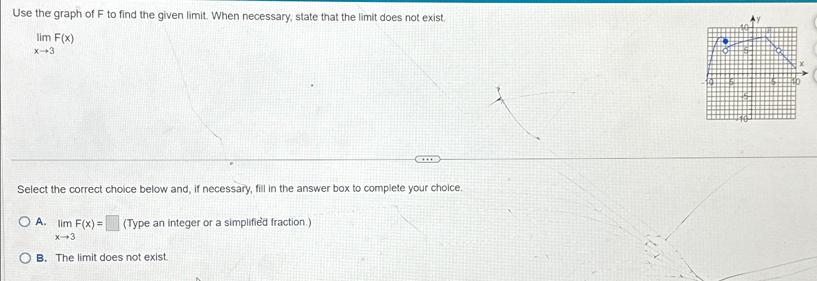 Solved Use the graph of F ﻿to find the given limit. ﻿When | Chegg.com