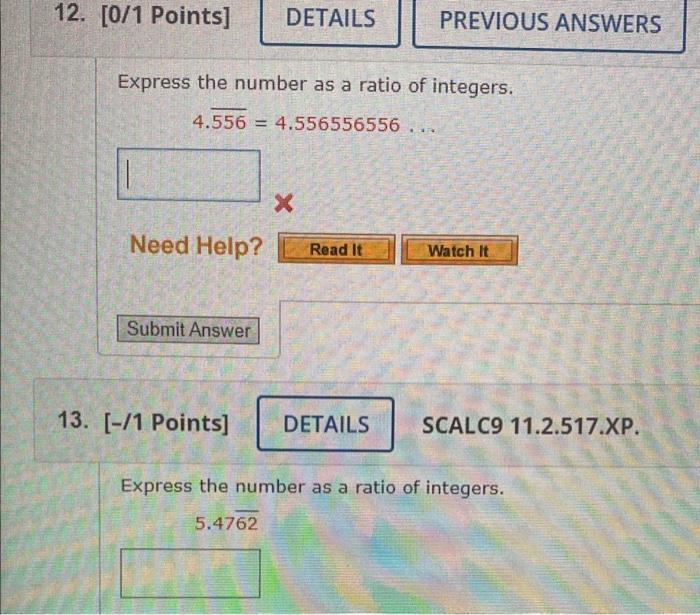 Solved Express the number as a ratio of integers. | Chegg.com