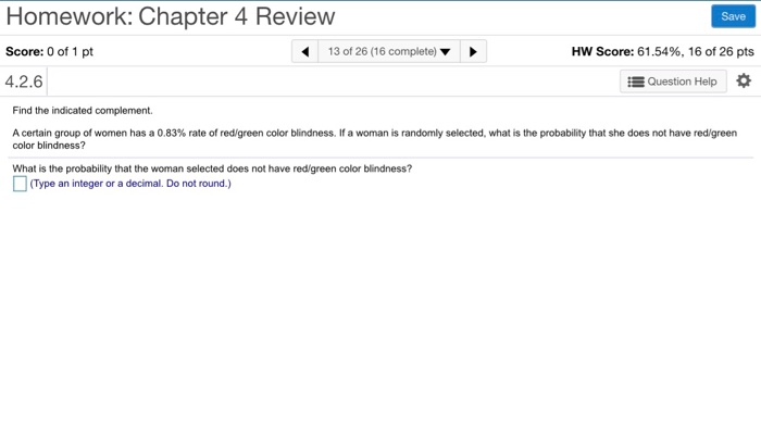 Solved Homework Chapter 4 Review Save Score 0 Of 1 Pt 13