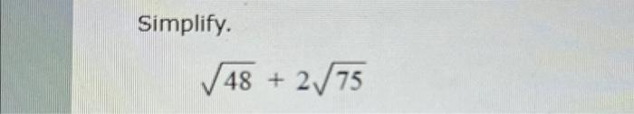 Solved Simplify. 48+275 | Chegg.com