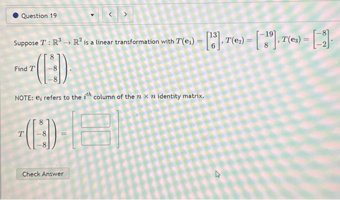 Solved Suppose T:R3→R2 is a linear transformation with | Chegg.com