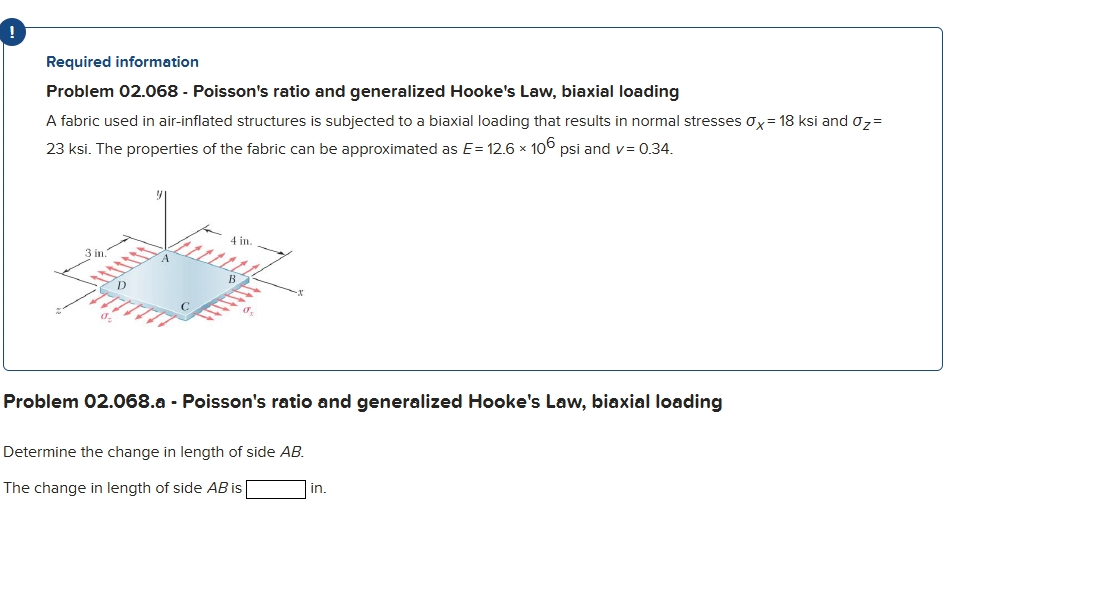 Solved Required informationProblem 02.068 - ﻿Poisson's ratio | Chegg.com