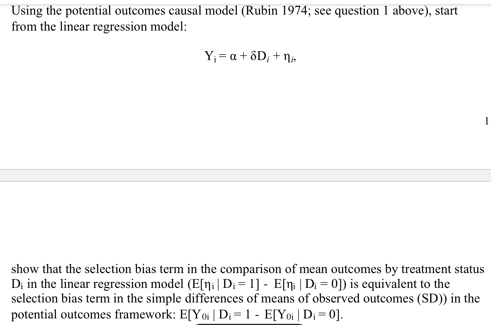 Solved Using The Potential Outcomes Causal Model Rubin