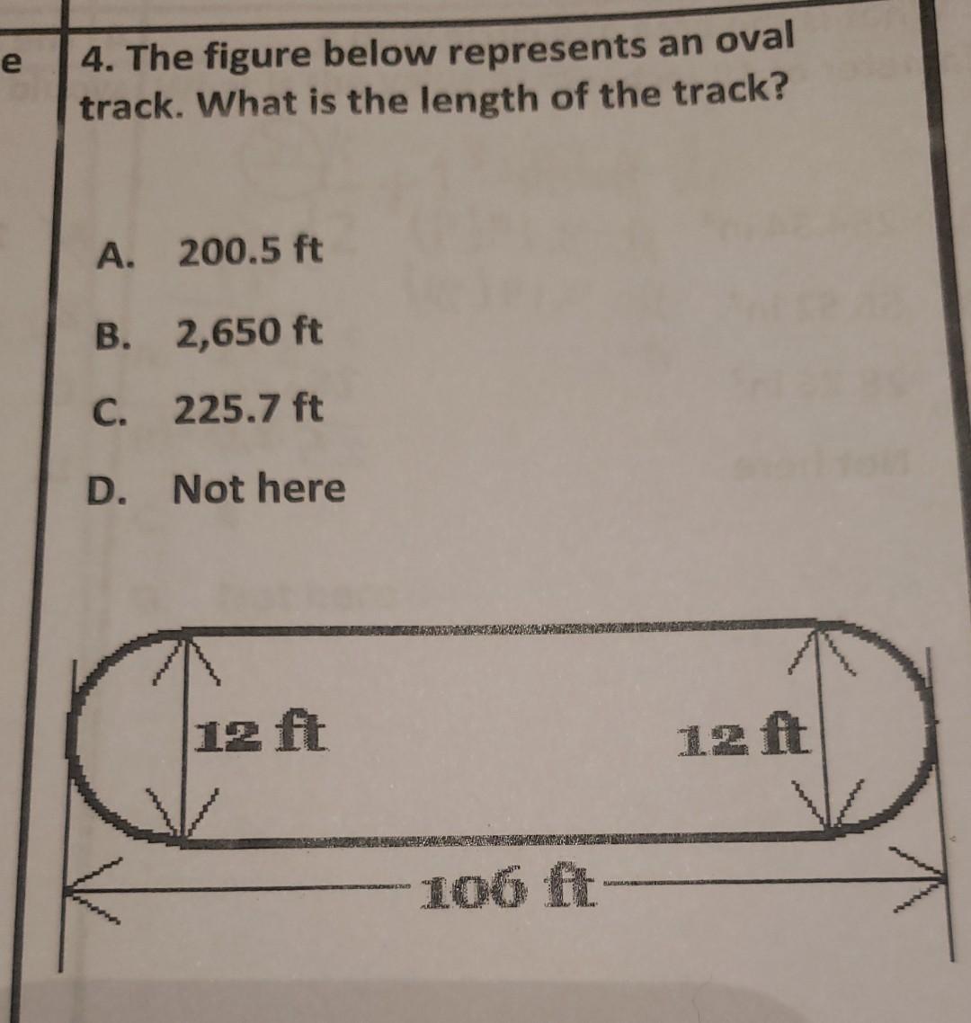 Solved e 4. The figure below represents an oval track. What | Chegg.com