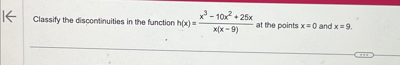 Solved Classify the discontinuities in the function | Chegg.com