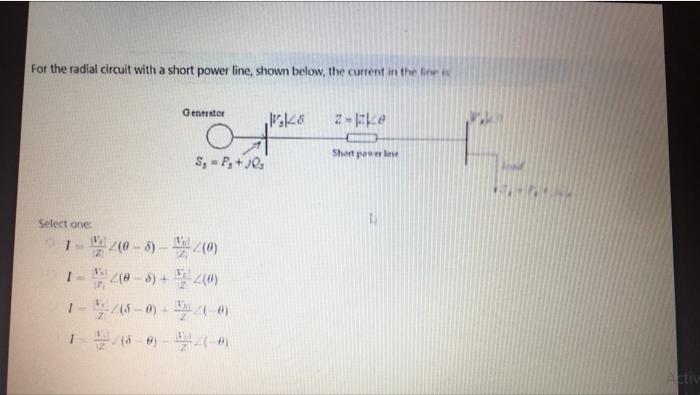 Solved For the short power line with resistance and reactor | Chegg.com